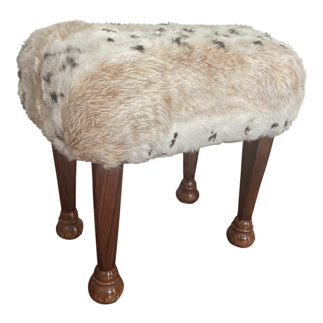 1930s Vintage French Fur Rabbit Stool | Chairish