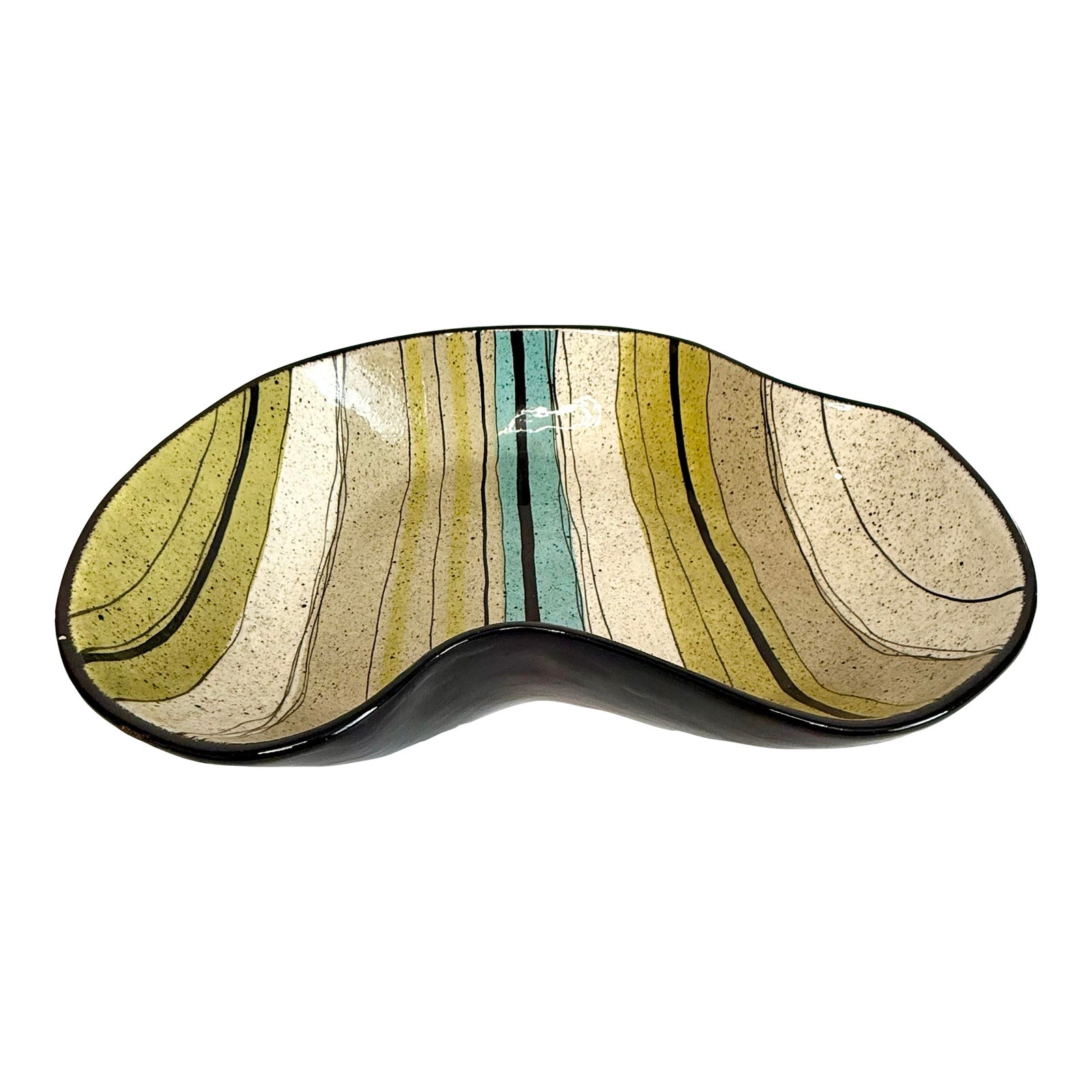Mid Century Modern Ede California Ceramic Pottery Oblong Kidney Bowl ...