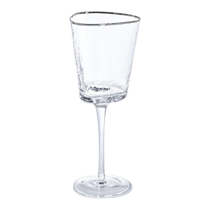 Aperitivo Triangular Wine Glasses With Platinum Rim - Set of 4 | Chairish