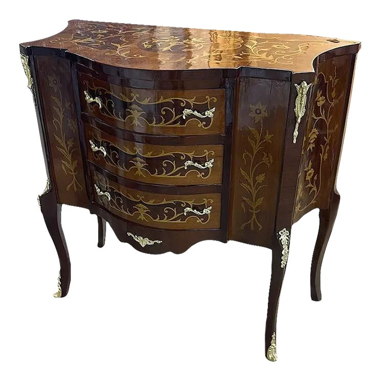 French Rococo Style Copper Commode With Gold Details | Chairish