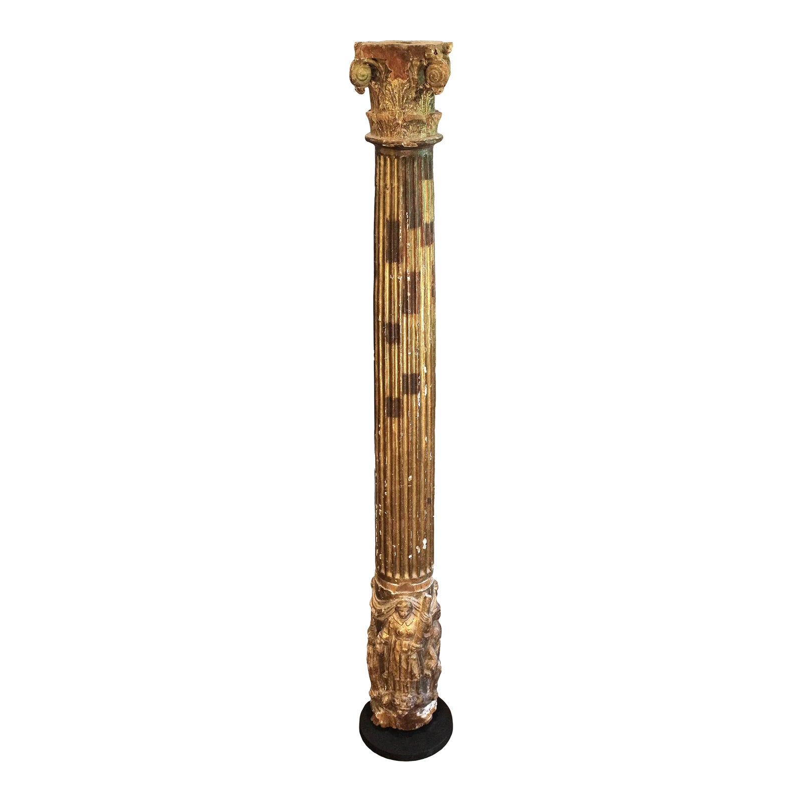 Early-Mid 18th Century Baroque Carved & Gilt Column | Chairish