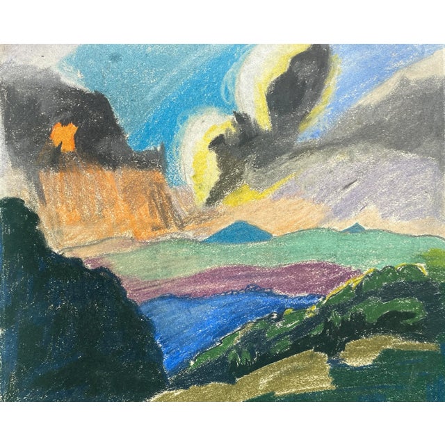 1960s Frank Wallace Pastel Landscape | Chairish