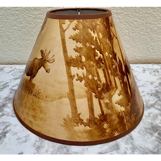 Vintage Americana Wildlife Moose Lampshade | Chairish