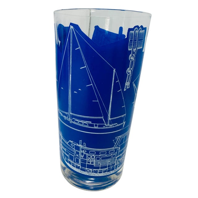 1960's Georges Briard Nautical Glasses a Set of 5 | Chairish