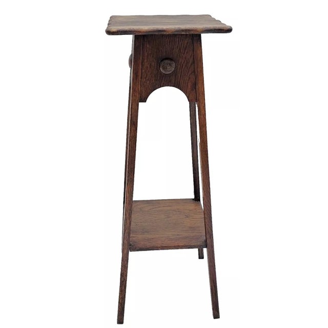 Antique 1910s Mission Oak Plant Stand – Arts & Crafts Pedestal Table ...