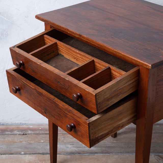 Georgia Yellow Pine Table Side Table | Chairish
