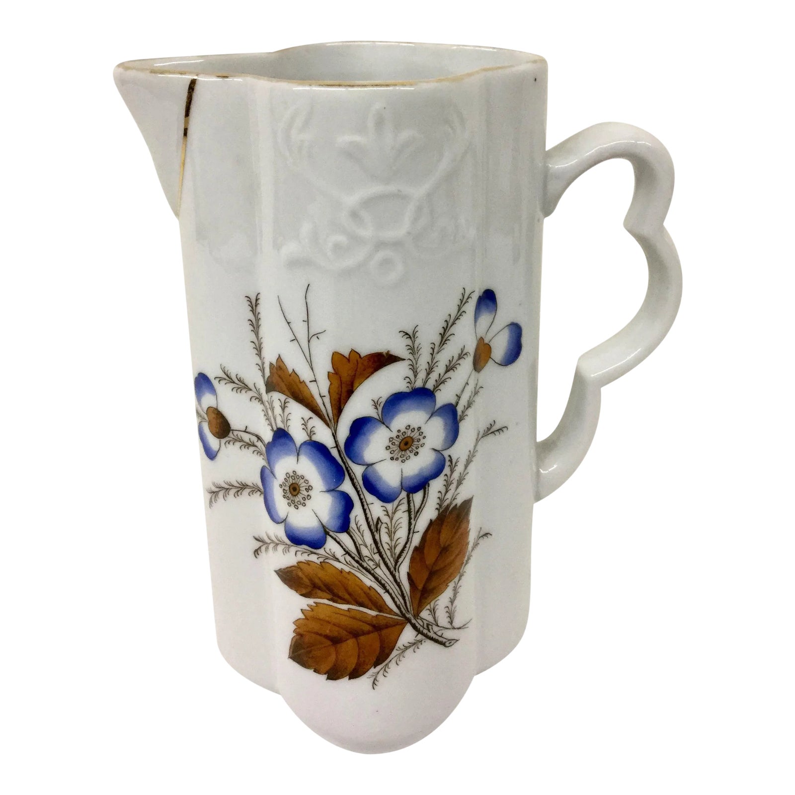 Vintage French Porcelain Pitcher | Chairish