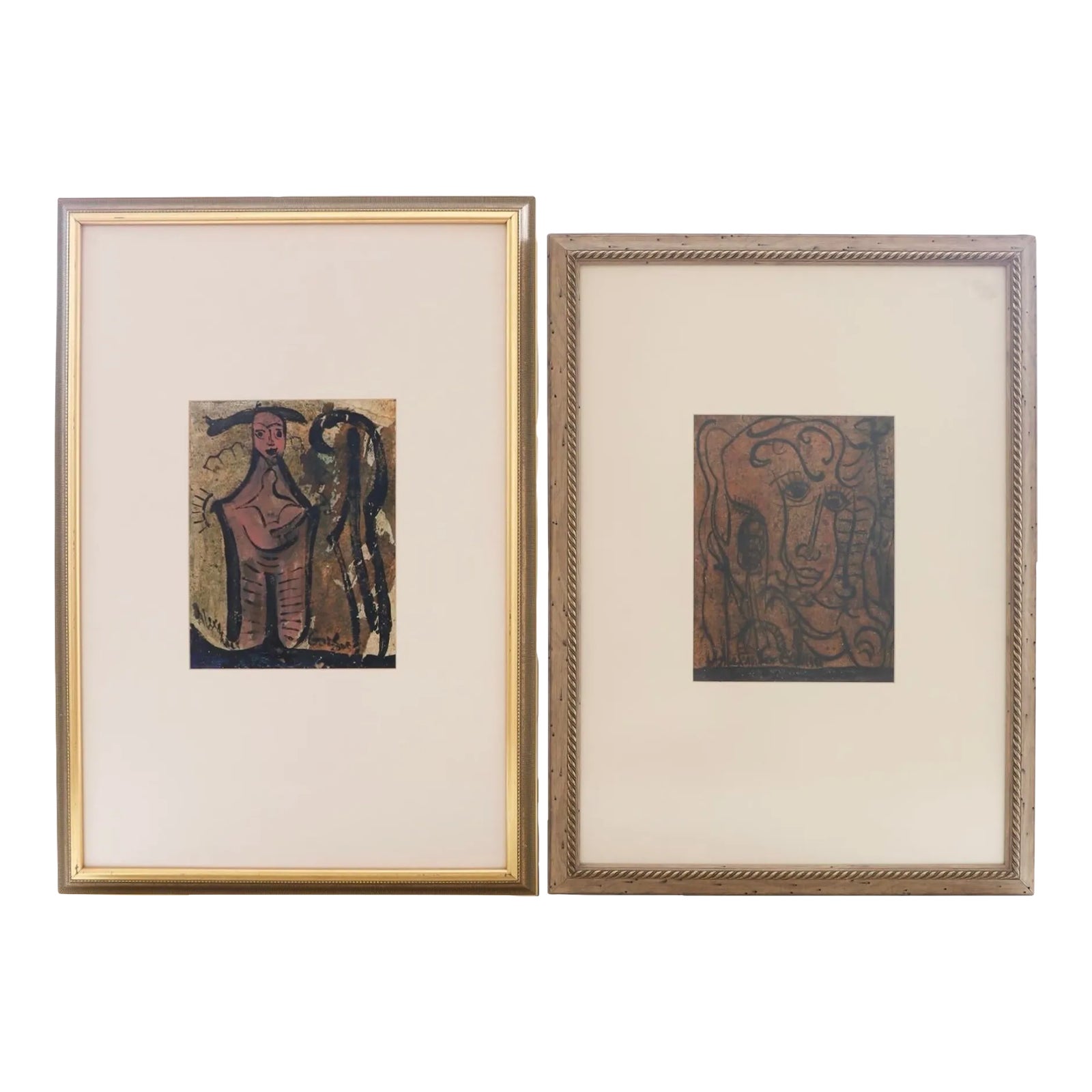 Alexander Gore Signed Original Paintings - Set of 2 | Chairish