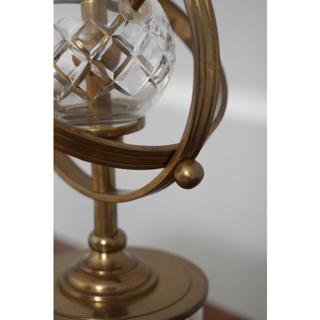 Quality Brass & Crystal Sphere & Arrow Art Sculpture | Chairish