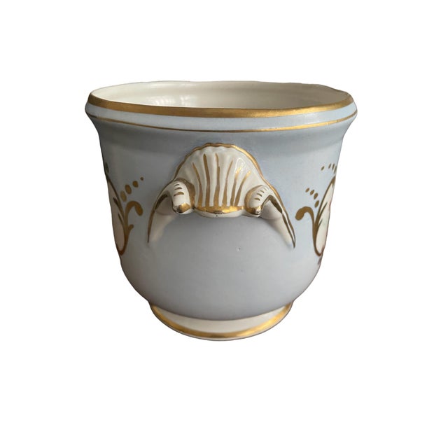 Late 19th Century Limoges France Hand Painted Robin Egg Blue Cachepot ...
