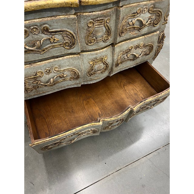 Regence-Style Paint and Gilt-Decorated 3 Drawer Commode | Chairish