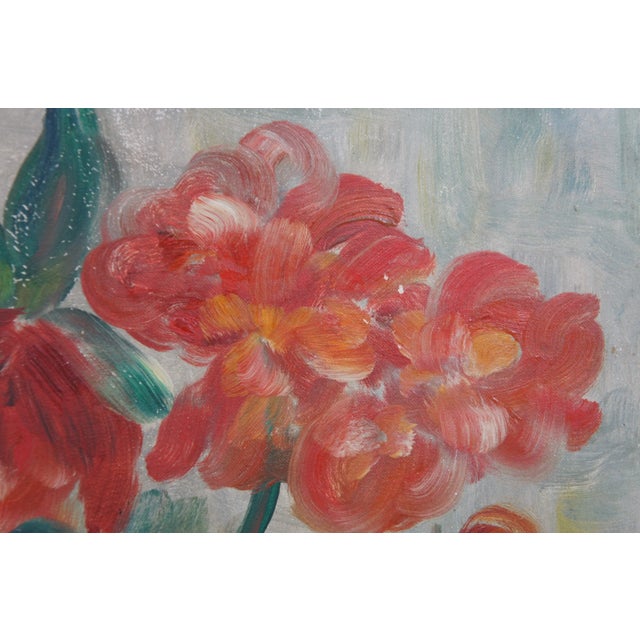 1964 Mid Century Floral Still Life Painting Oil on Canvas by Tiny ...