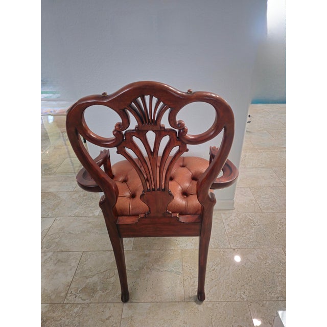 Traditional Style Leather Seat Chair by Theodore Alexander | Chairish