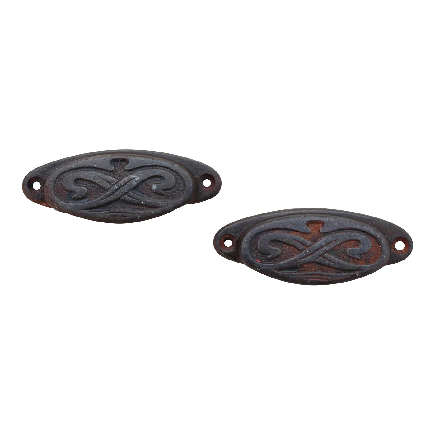 Antique Cast Iron Drawer Pulls - a Pair | Chairish