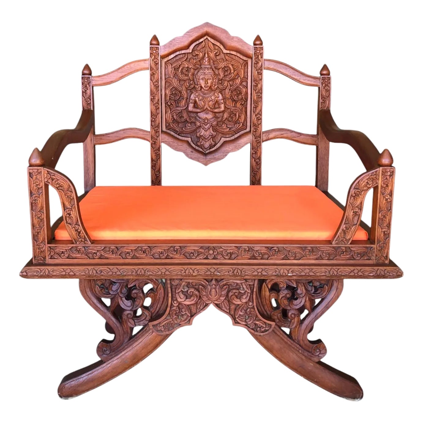 Mid 20th Century Mid-Century Hand Carved Teak Howdah Elephant Saddle ...