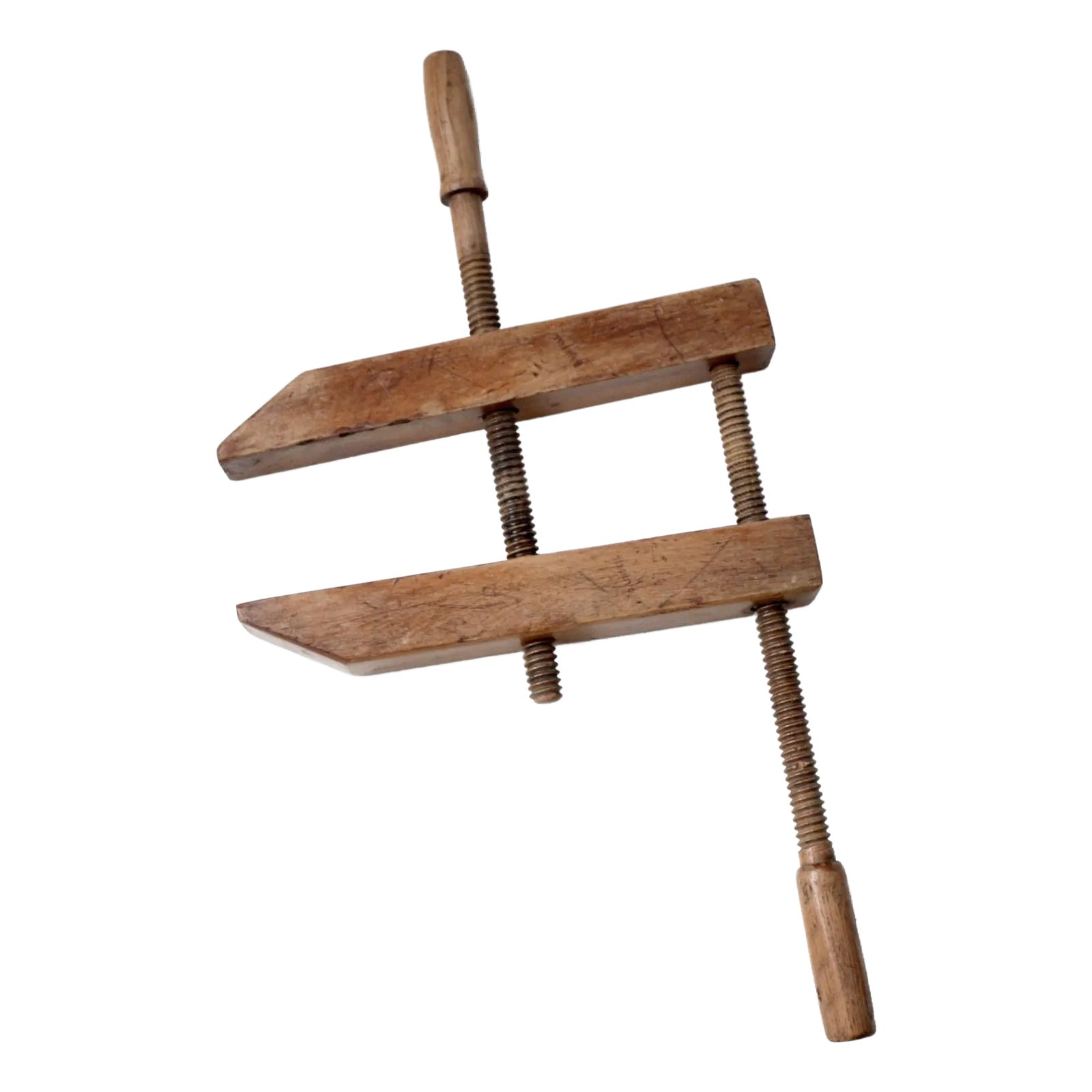 Antique Wood Hand Screw Clamp | Chairish