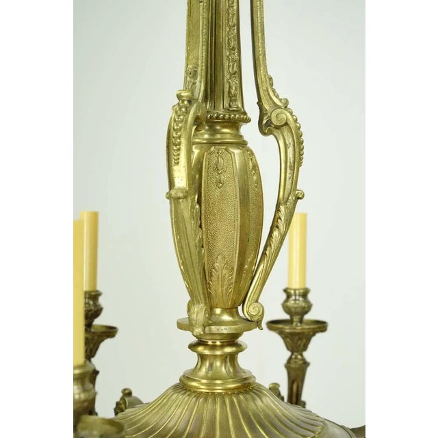 Restored Antique French Bronze Ornate 6 Arm Chandelier | Chairish