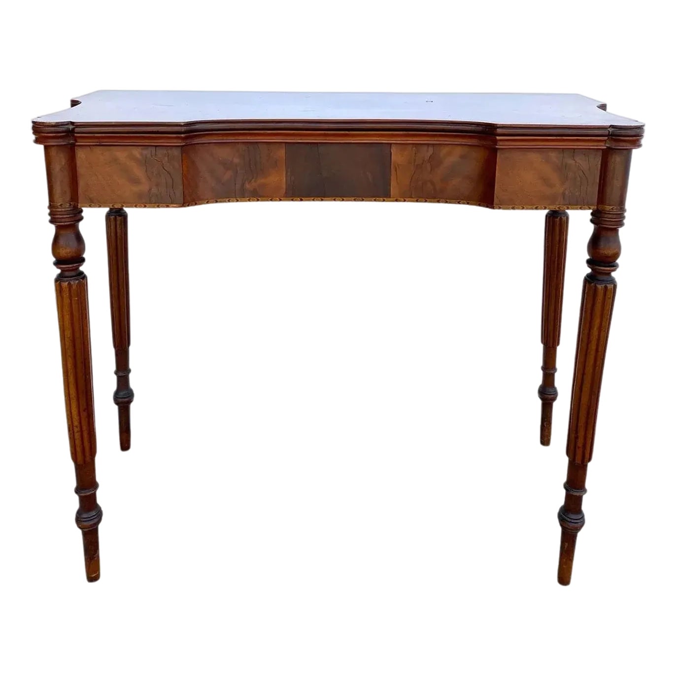 19th Century American New England Sheraton Mahogany Fold-Over Card ...
