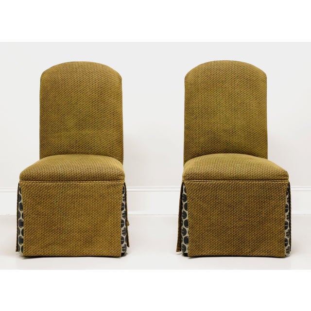 21st Century Olive Green Upholstered Transitional Style Parsons Chairs ...
