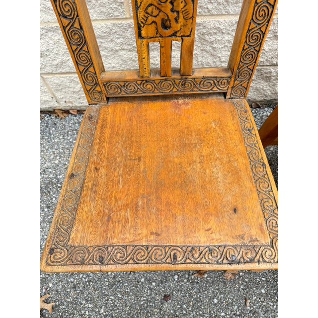 Custom Hand Carved Witco Tiki Style Polynesian Side Chairs - Set of ...
