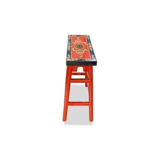 Asian Tibetan Hand Carving Motif Bar Stool | Chairish