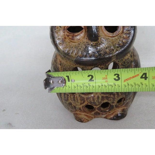 Ardco Style Ceramic Brown Owl Bird Double Sided Candle Holder Lantern ...
