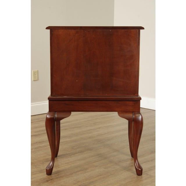 1990s Crescent Solid Cherry Queen Anne Style Silver Chest | Chairish