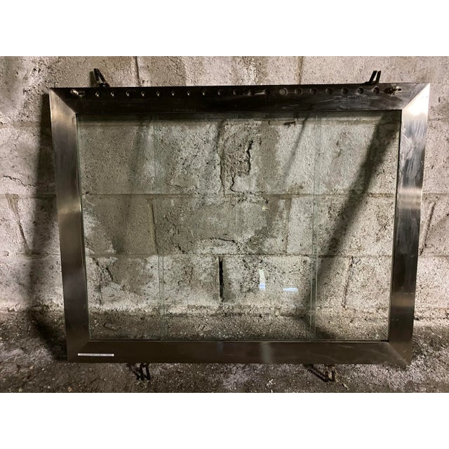 Early 21st Century Modern Sliding Glass Fireplace Screen | Chairish