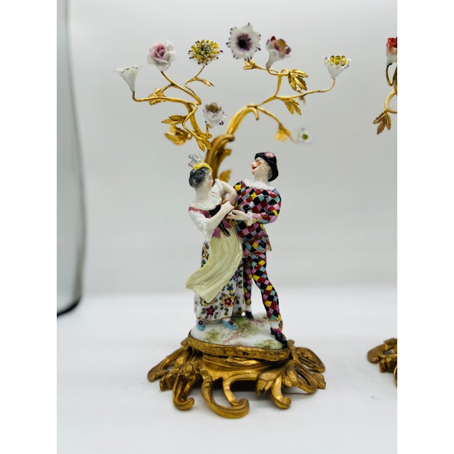 Pair, Louis XV Style Signed Gilt-Bronze & Samson Porcelain Floral ...