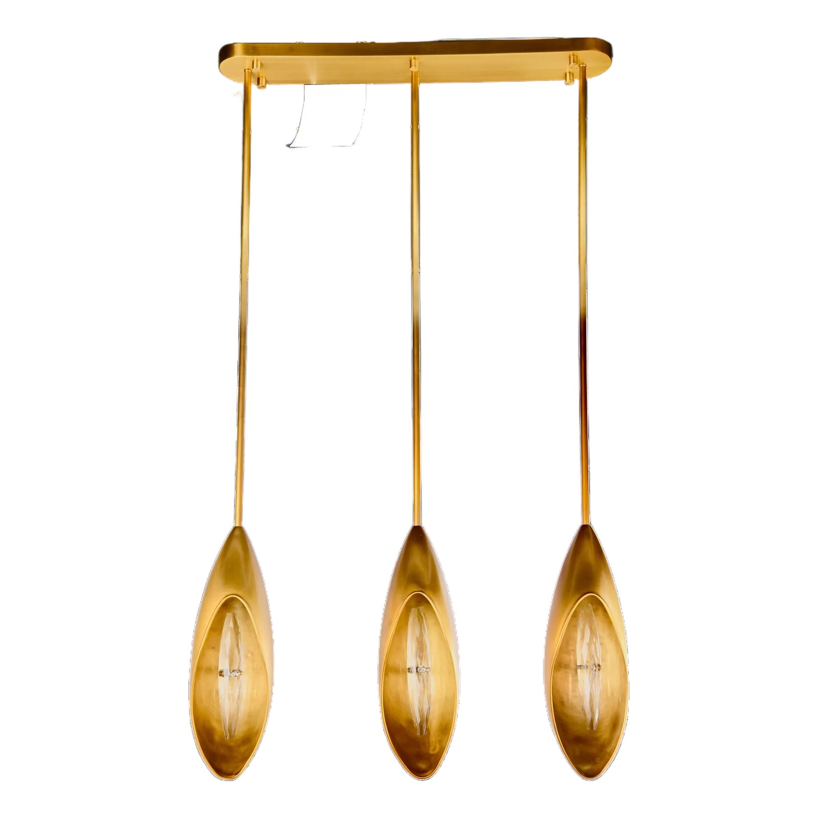 Lilly Pendant Light, Brass Lily Flower Design | Chairish