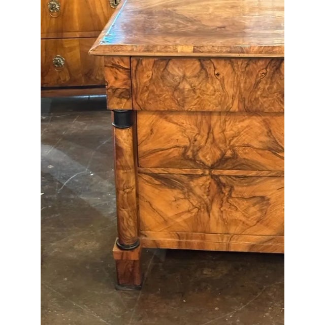 19th Century German Burl Walnut Biedermeier Commode | Chairish