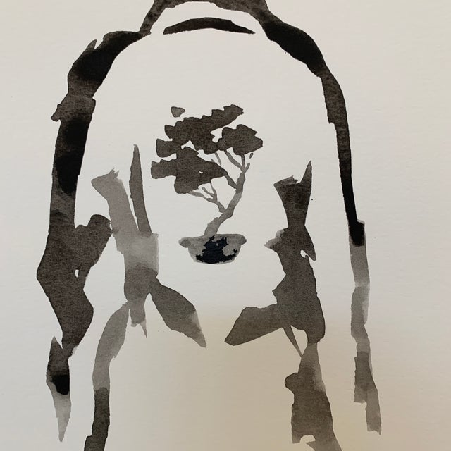 Contemporary Minimalist Figurative Paintings on Paper by Jo Baskerville ...