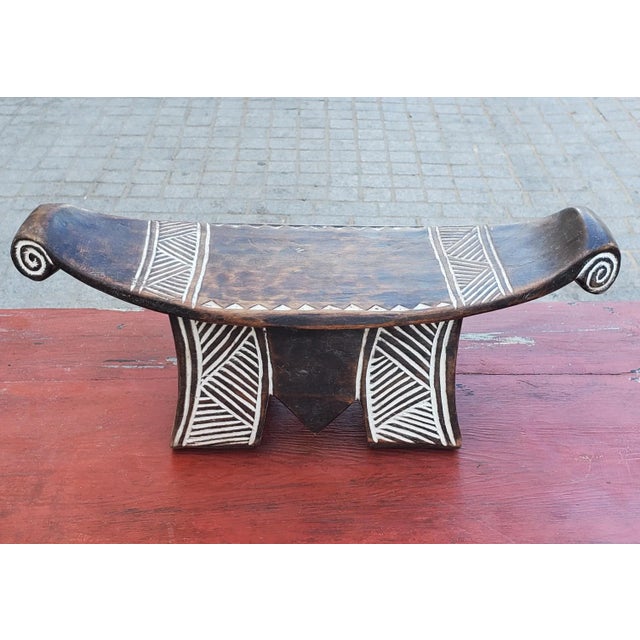 Moroccan Handmade Wooden Stool | Chairish