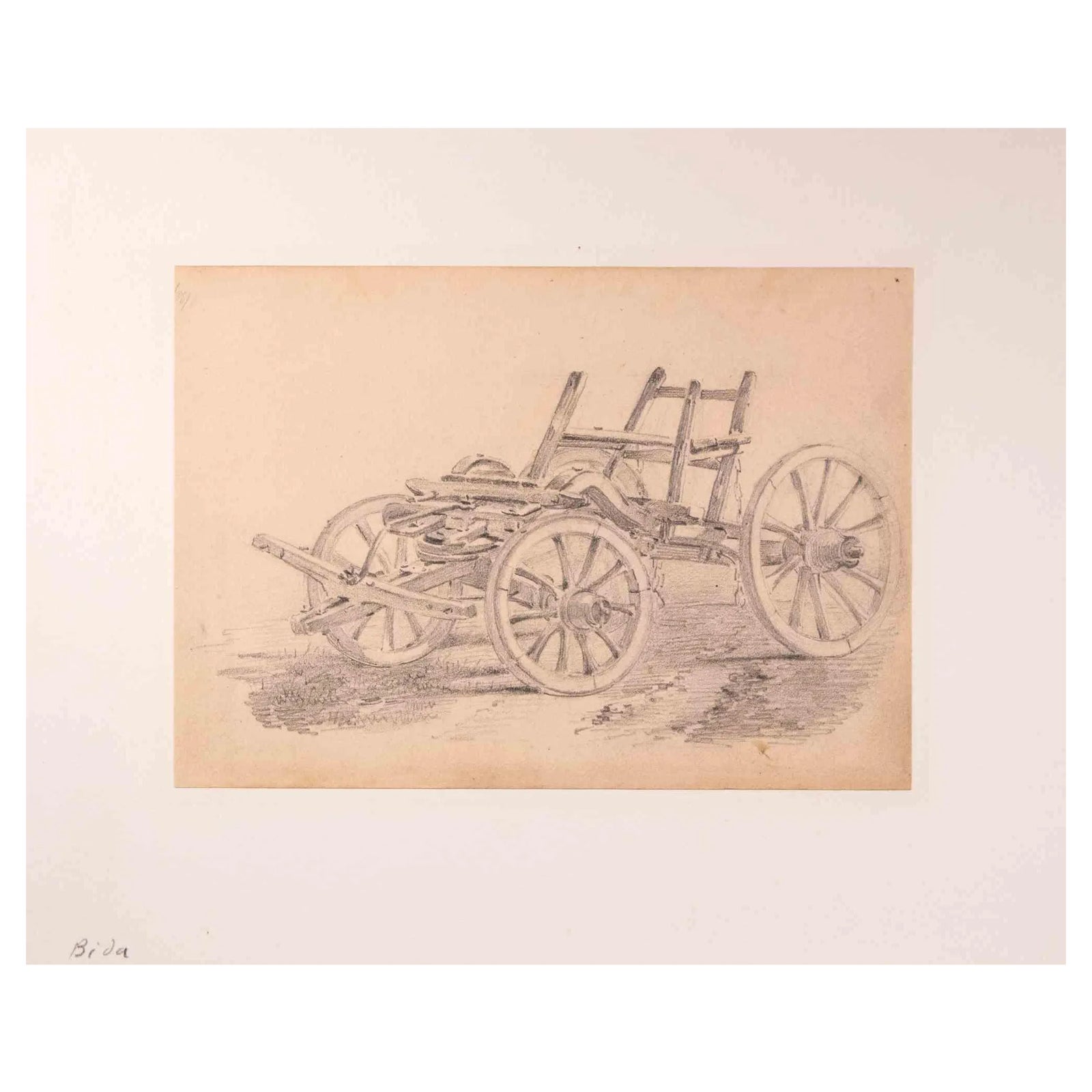 Alexandre Bida, Carriage, Original Drawing, Mid 19th-Century | Chairish