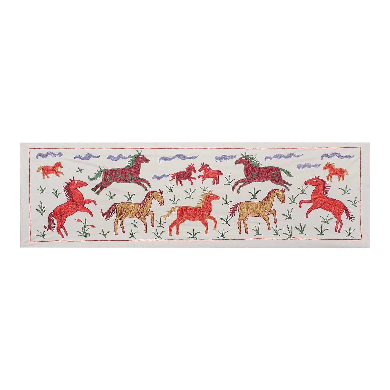 Uzbek Suzani Animal Cotton Tablecloth - Wall Decor | Chairish