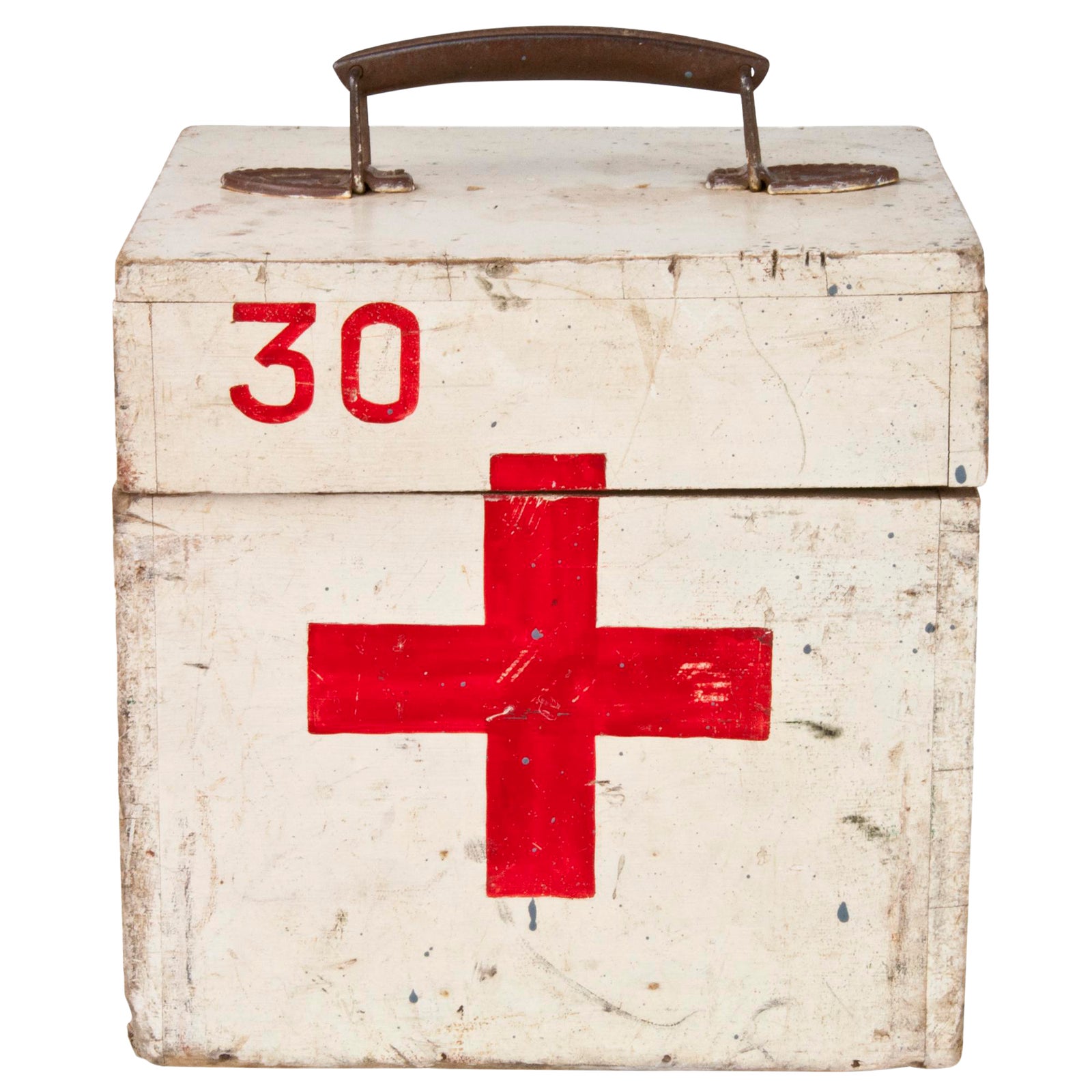 Vintage French Wood First Aid Box | Chairish