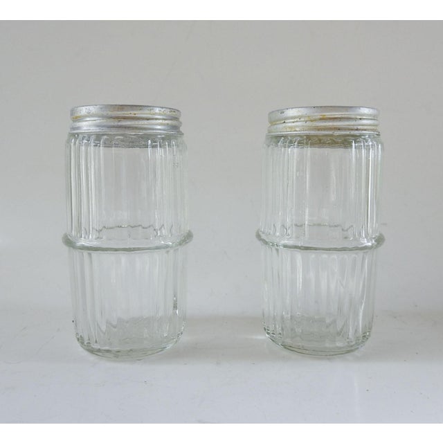 Vintage Hoosier Ribbed Glass Shakers - a Pair | Chairish