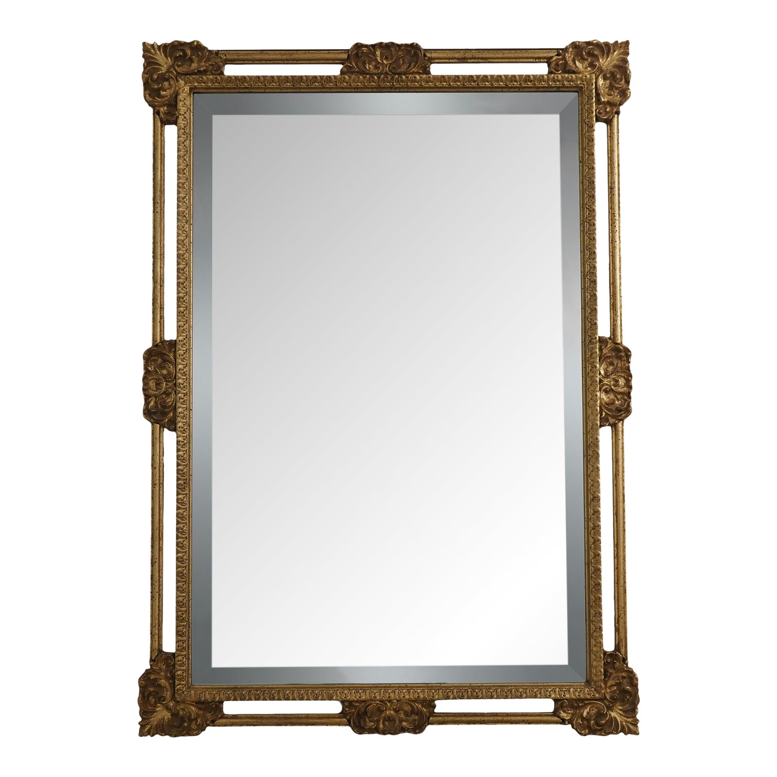 Labarge Italian Gold Frame Rectangular Mirror | Chairish