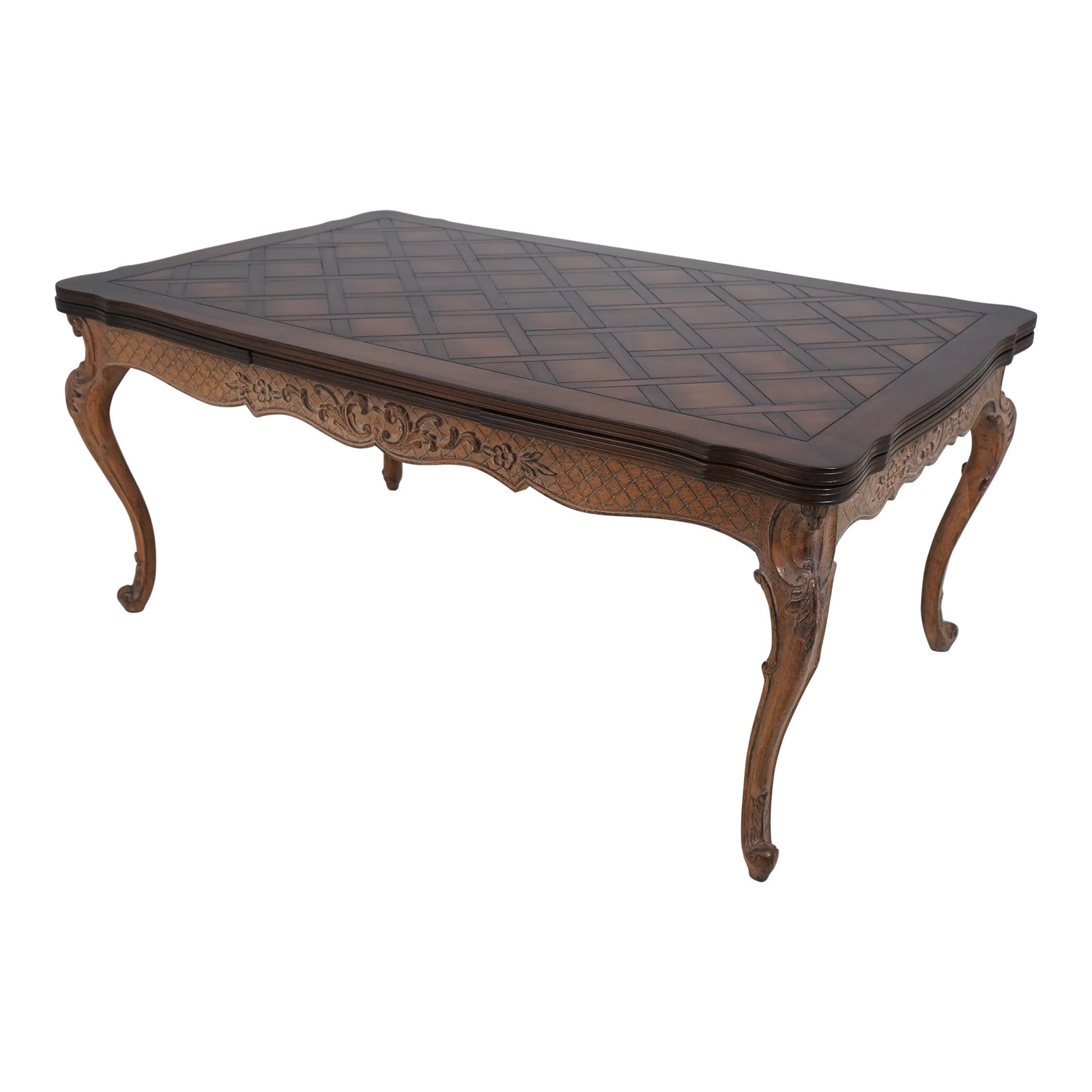 French Style Carved Base Dining Room Table | Chairish