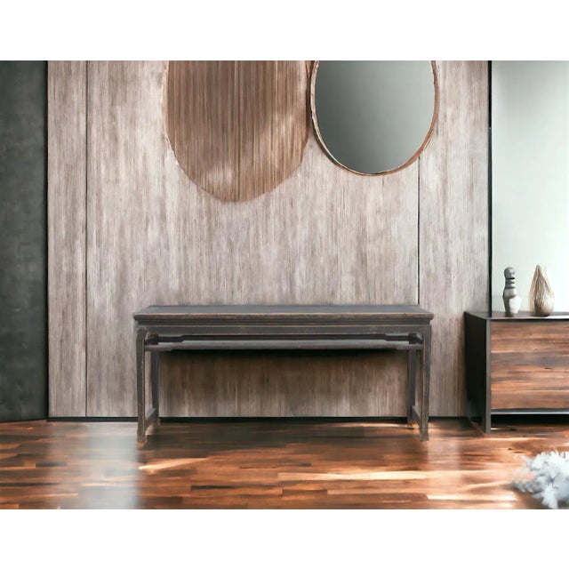 Black 74" Inch Long MingQing Console Table | Chairish