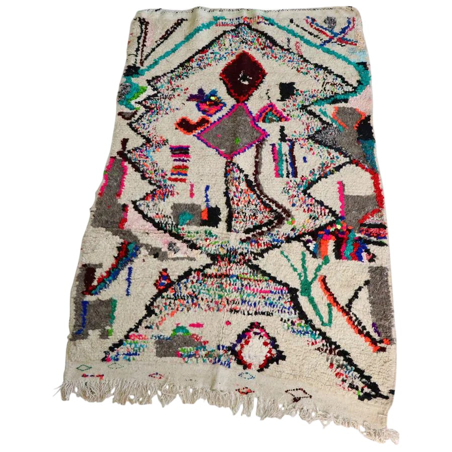 Moroccan Azilal Rug-3’8’x6’5" | Chairish