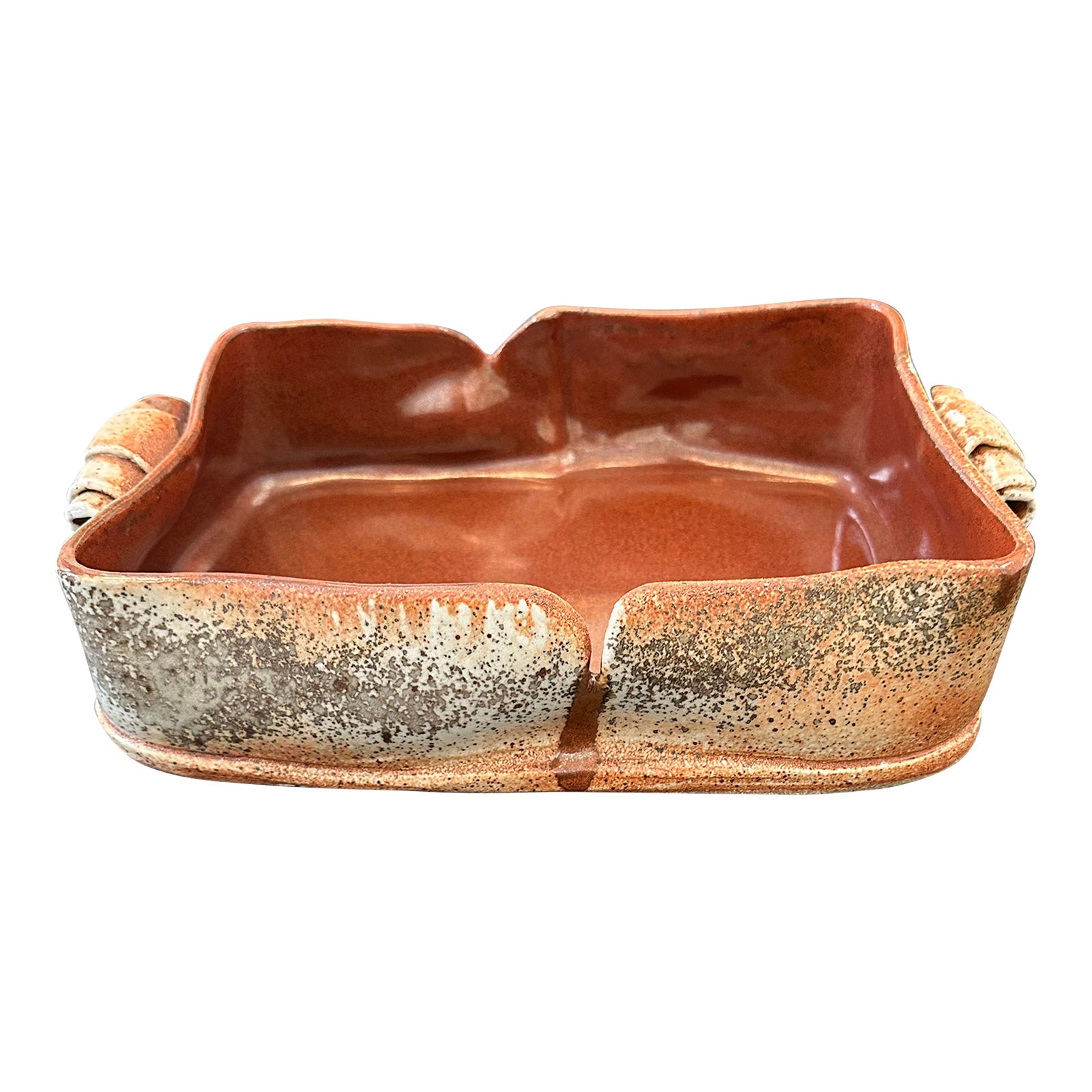 Vintage 1970’s Hand Sculpted Bronze Ceramic Terracotta Tray | Chairish