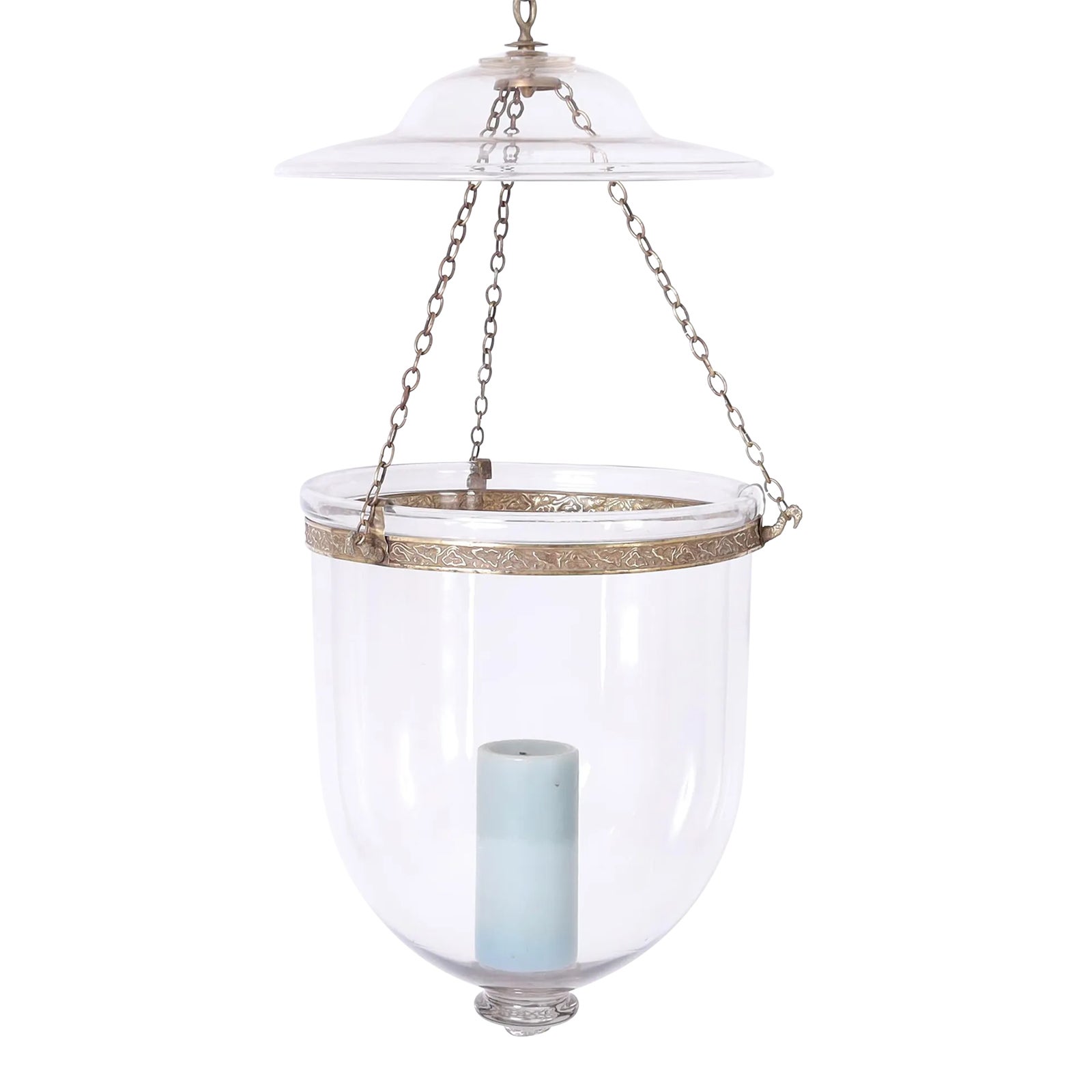 Antique Smoke Bell Light Fixture | Chairish