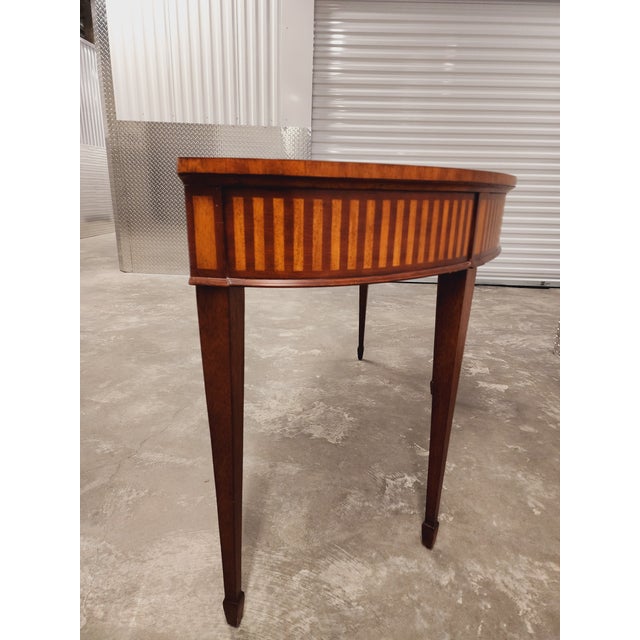 Ethan Allen Federal Style Inlaid Mahagony Demi- Lune Console Table ...