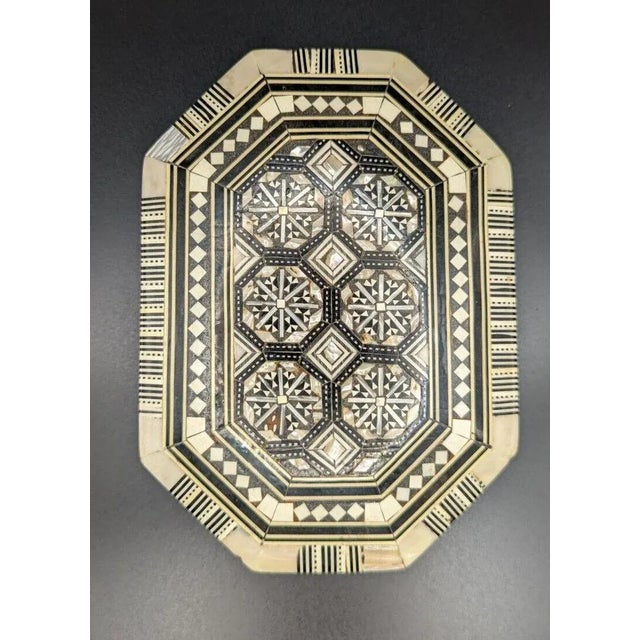 Mid 20th Century Octagonal Mosaic Mother of Pearl Inlay Wooden Box ...