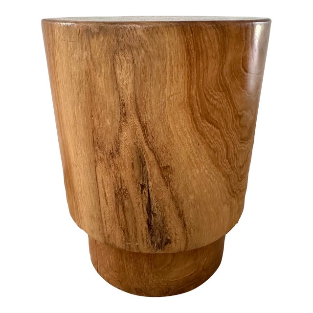 Teak Pedestal Side Table | Chairish