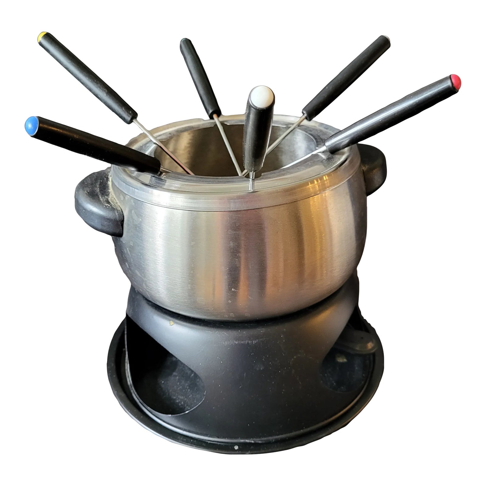 Vintage Fondue Set with Complete Pot, Stand and Burner and 6 Forks ...