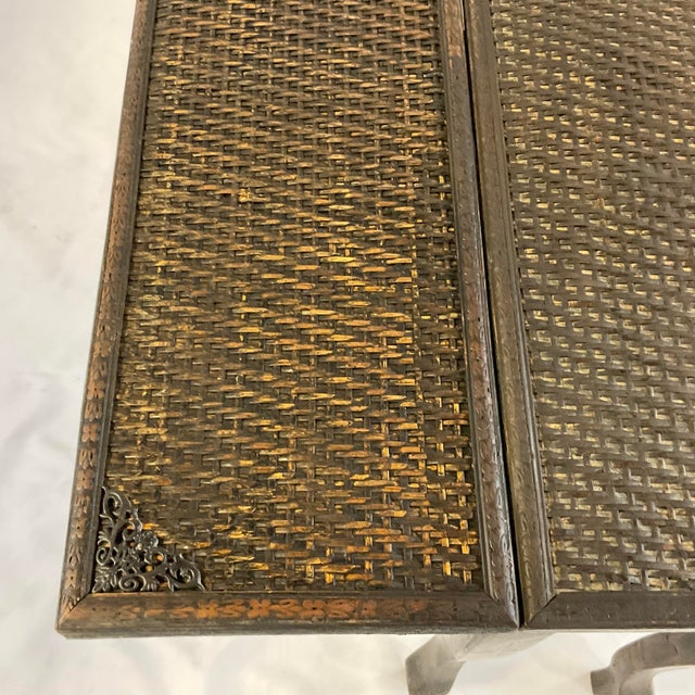 Mid-Century Wicker Gate Leg Drop Leaf Side Table | Chairish