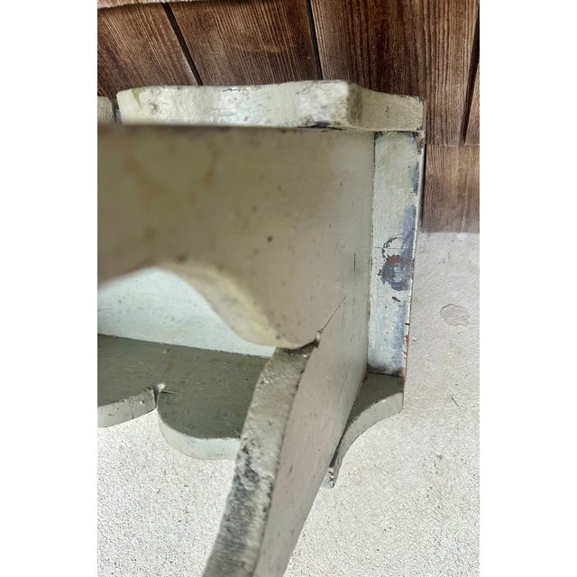 Antique Primitive Apron Front Painted Wood Fireplace Stool | Chairish