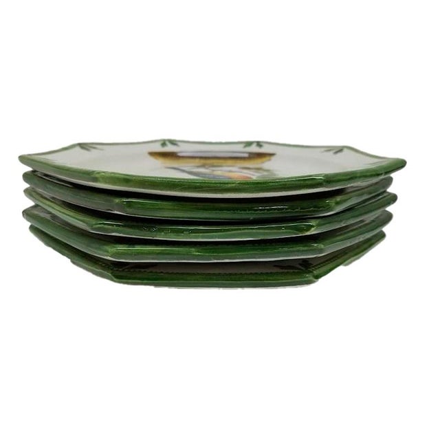 Mid 20th Century Meiselman Set of 5 Italian Crackleware Octagonal Bird ...